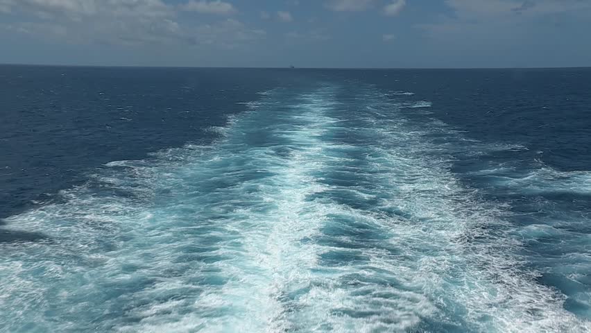 Wide Cruise Ships Wake Water Trail Stock Footage Video (100% Royalty ...