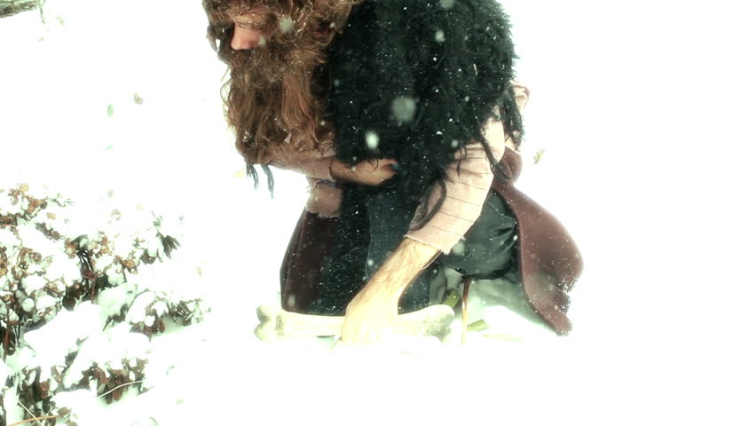 caveman hunting snow Stock Footage Video (100% Royalty-free) 5470271 ...
