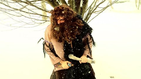 Caveman Hunting Snow Stock Footage Video (100% Royalty-free) 5470295 ...