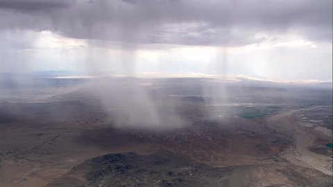 Rain Clouds Desert Plateau Aerial Shot Stock Footage Video (100% ...