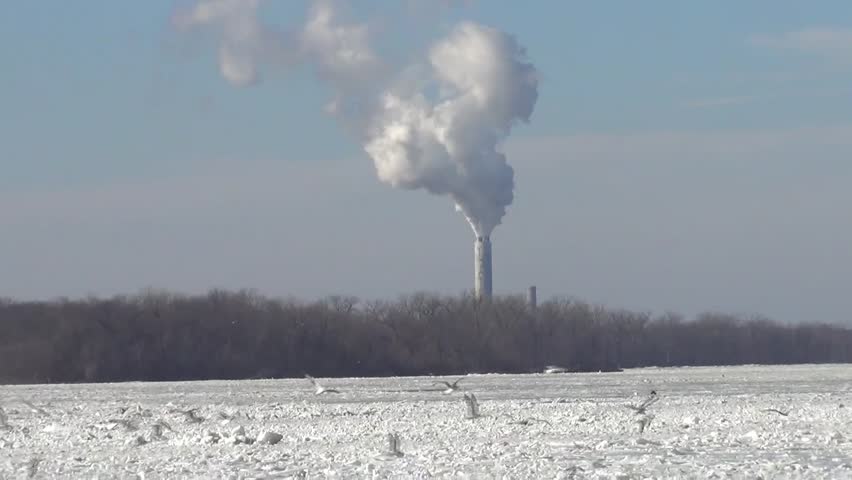 Smoke Stack Billowing Fumes Against Stock Footage Video (100% Royalty ...