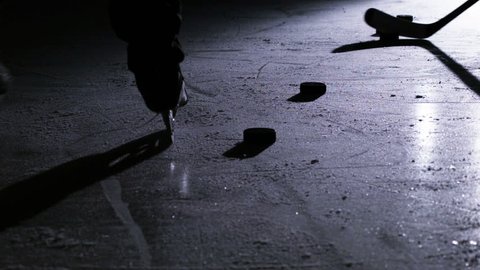 Hockey Players Line Pucks Practice Stock Footage Video (100% Royalty ...