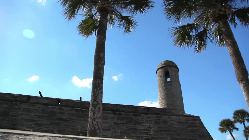 St. Augustine Fort Detail Stock Footage Video (100% Royalty-free ...
