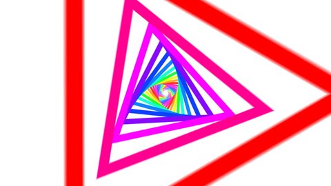 Never Ending Triangles Infinite Tunnel Colorful Stock Footage Video ...