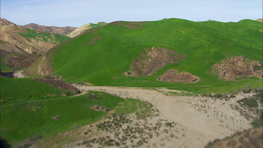 Green Hills Valley Grass Ridges. Stock Footage Video (100% Royalty-free ...