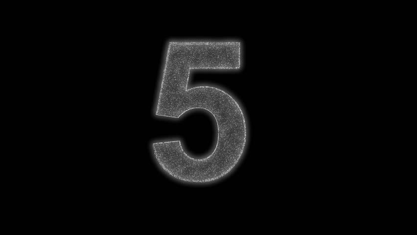 Countdown 54321 Countdown Numbers Made Exploding Stock Footage Video ...
