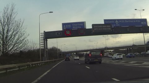 Point View Car Exiting Motorway Stock Footage Video (100% Royalty-free ...