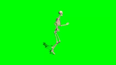 Skeleton Walk Animation Gi Render Green Arkivvideomateriale (100 % ...