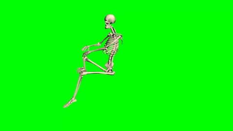 Skeleton Various Poses Green Screen Stock Footage Video (100% Royalty ...