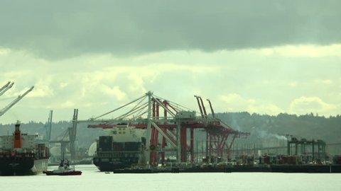 4k Cargo Ship Tugs Shipyard Time Stock Footage Video (100% Royalty-free ...