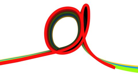 red ribbon moving shape loop green Stock Footage Video (100% Royalty ...