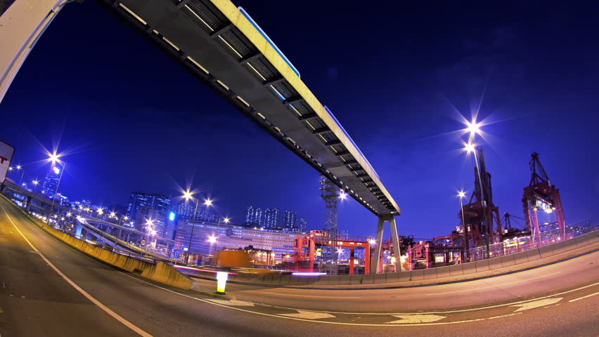 Busy Road. Container Loading Port. Stock Footage Video (100% Royalty ...