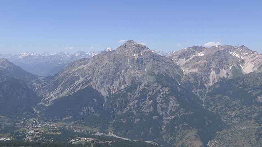 tall mountains snow green hills Stock Footage Video (100% Royalty-free ...