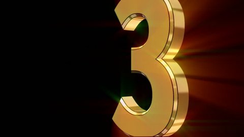 3d Number 3 Enters Screen Right Stock Footage Video (100% Royalty-free ...
