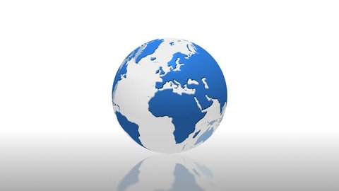 Globe Blue Reflection Loop Blue World Stock Footage Video (100% Royalty ...
