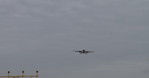 Passenger Jet Airplane Flying Diagonally Across Stock Footage Video ...