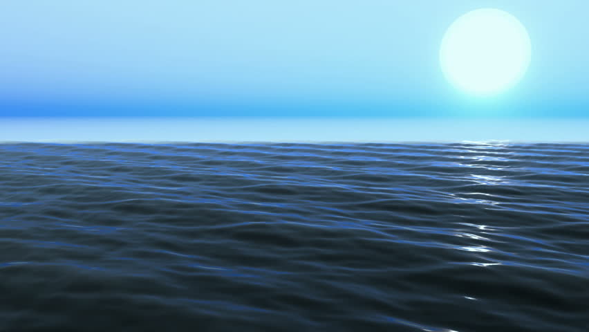 Flight Over Sea Loop. Cg. Stock Footage Video (100% Royalty-free ...