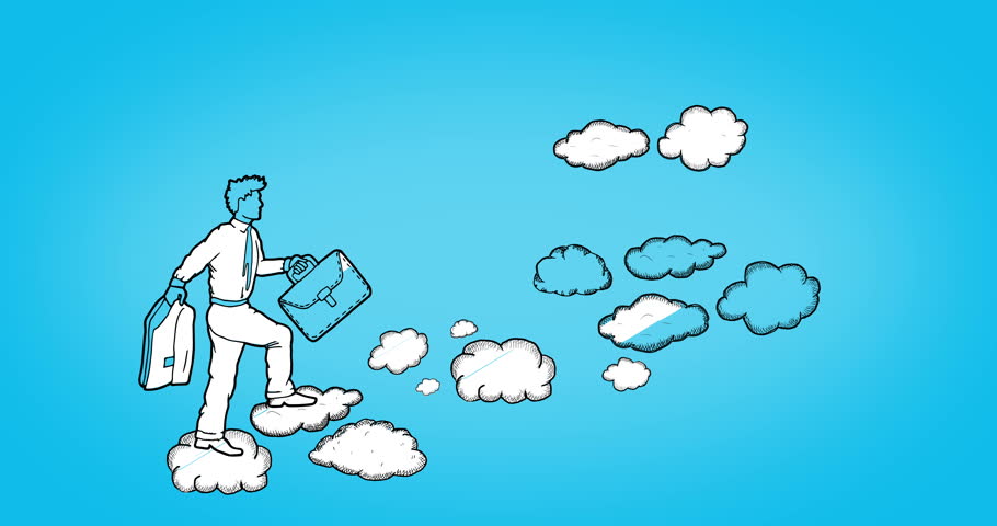 career progression animation on blue background Stock Footage Video ...