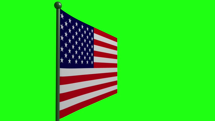 Waving American Flag with Green Stock Footage Video (100% Royalty-free ...