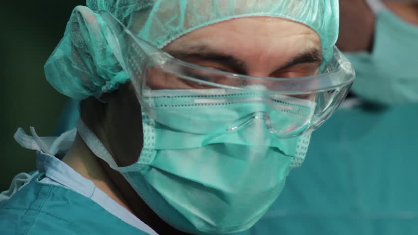 surgeon close face surgeons team performing Stock Footage Video (100% ...