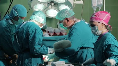 Surgeons Team Performing Operation Hospital Operating Stock Footage ...
