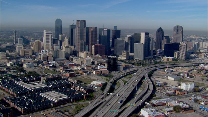 Dallas Skyline Daytime. a View Stock Footage Video (100% Royalty-free ...