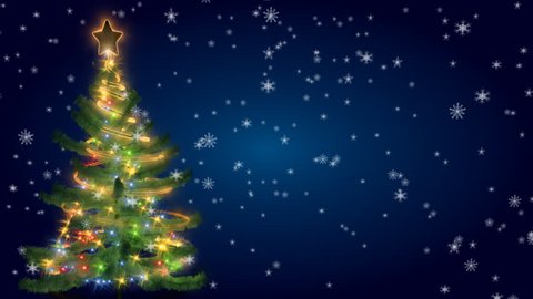 Christmas Tree On Blue Background Stock Footage Video (100% Royalty ...