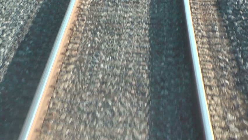 train track movement closeup view back Stock Footage Video (100% ...