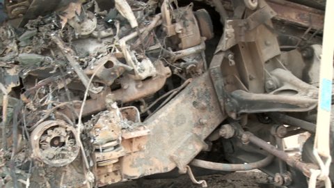 Remains Humvee Destroyed By Ied Improvised Stock Footage Video (100% ...