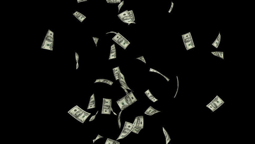 Us Dollars Flying Particles Alpha Channel Stock Footage Video (100% ...