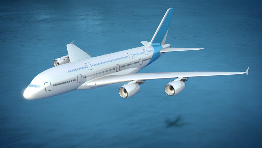 Plane Flies Over the Sea, Stock Footage Video (100% Royalty-free ...