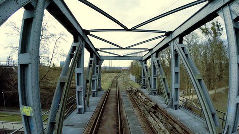 Flying Trough Bridge Old Bridge Construction Stock Footage Video (100% ...