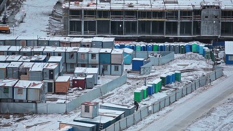 Working Town On Construction Site Barracks Stock Footage Video (100% ...