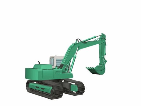 Hydraulic Excavator Front View Isolated On Stock Illustration 684626404 ...