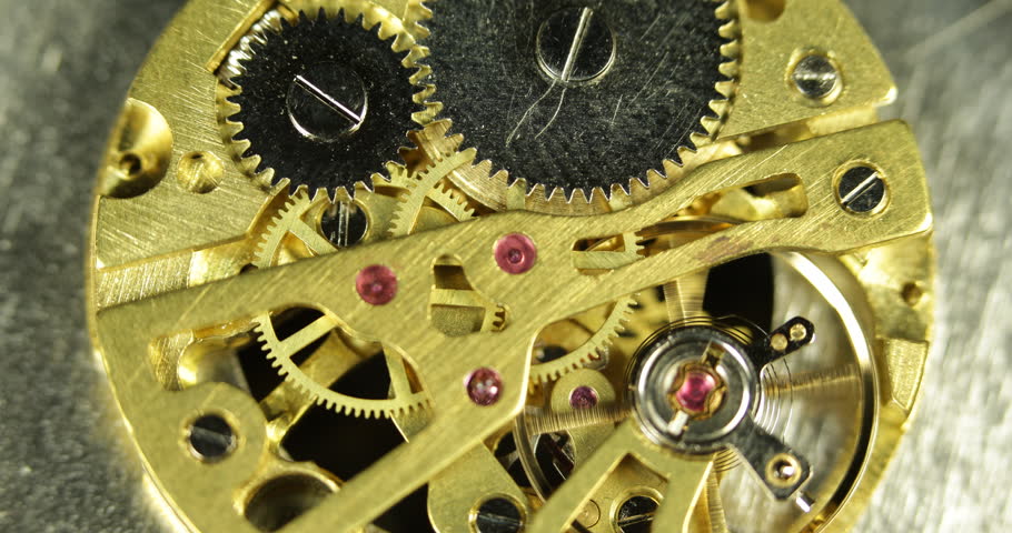 beautiful round clock mechanism chain system Stock Footage Video (100% ...