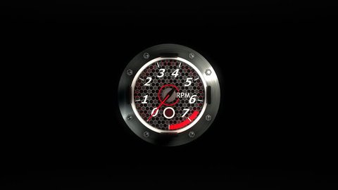 Throttle Rpm Gauge 3d Animation Rendered Stock Footage Video (100% ...
