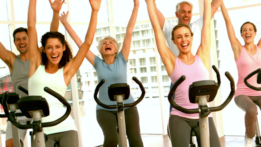 happy exercise class cheering slow motion Stock Footage Video (100% ...