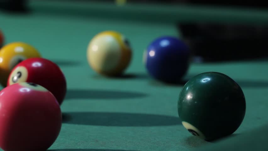 American Billiard, 9-ball, Nine-ball Pool. Stock Footage Video (100% ...