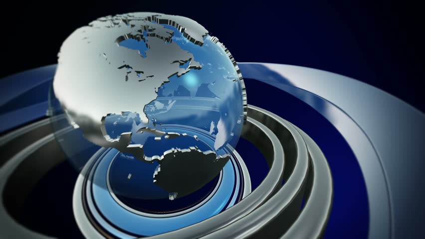 computer generated globe animation "news" background Stock Footage ...