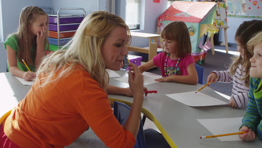 Teacher and Little Children at Stock Footage Video (100% Royalty-free ...