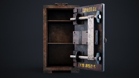 Old Rusty Empty Steel Safe Unlocked Stock Footage Video (100% Royalty ...