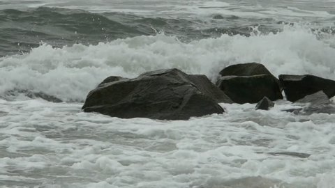 Angry Storm Waves On Atlantic Ocean Stock Footage Video (100% Royalty ...