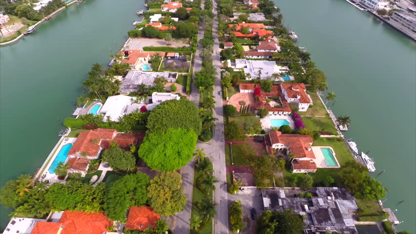 Aerial Allison Island Miami Beach Stock Footage Video (100% Royalty ...