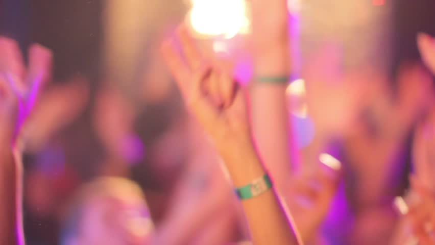 Party Nightclub. Raising Hands in Stock Footage Video (100% Royalty ...