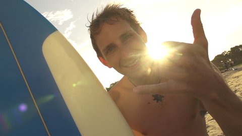 Young Man Showing Shaka Sign Stock Footage Video (100% Royalty-free ...