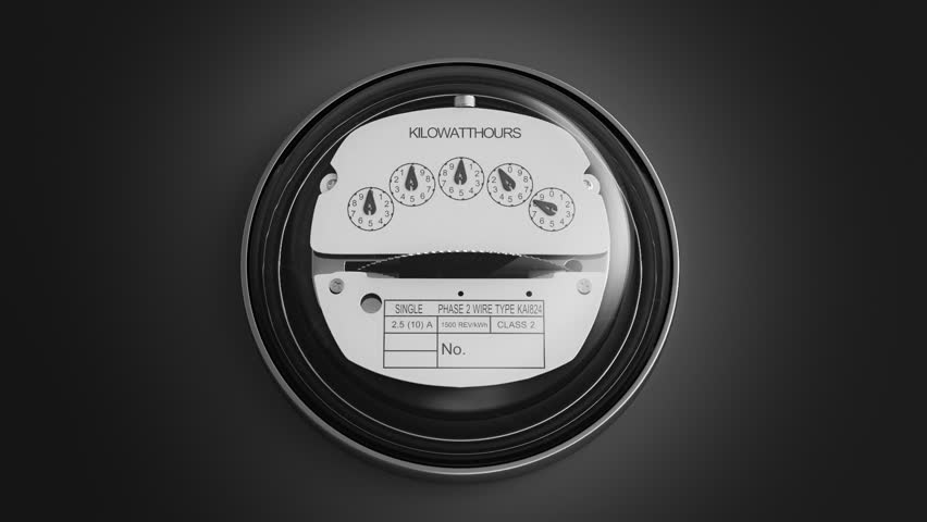 typical residential analog electric meter transparent Stock Footage ...