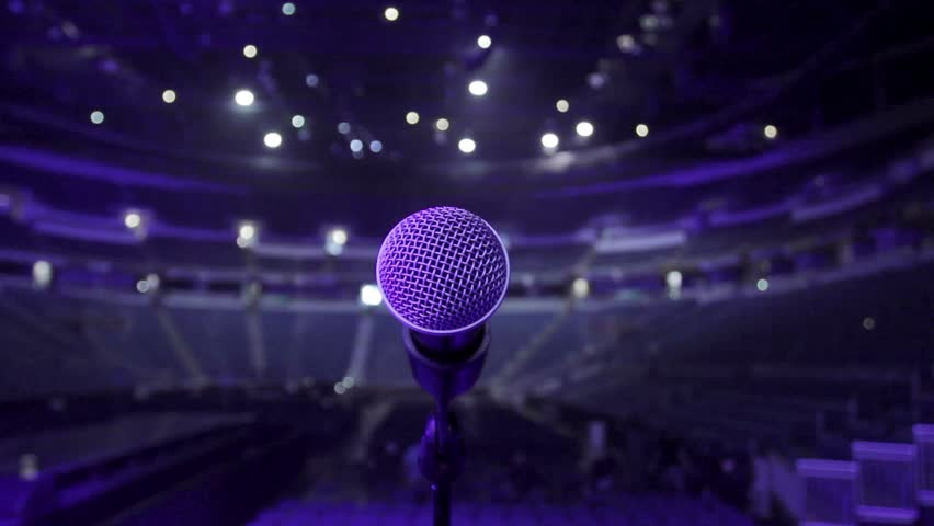 Microphone On Stage Concert Venue Stock Footage Video 100 Royalty