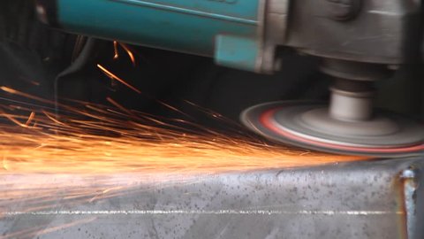 Grinder Used Smooth Welded Seamgrindera Grinder Stock Footage Video ...