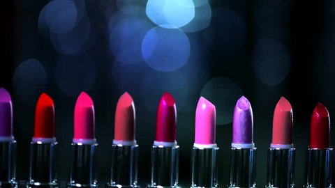 Lipstick Fashion Colorful Lipsticks Professional Makeup Stock Footage ...