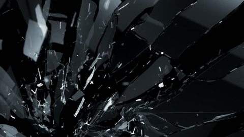 broken shattered glass slow motion alpha Stock Footage Video (100% ...